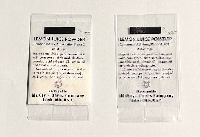 C Ration Lemon Beverage Packet| Frontline Rations