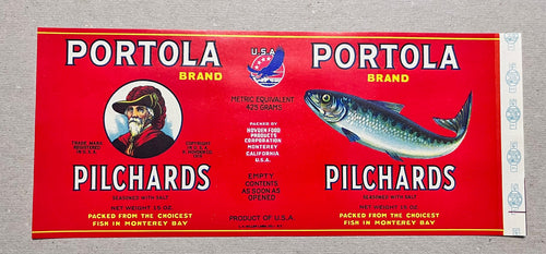 Original WW2 Portolo Pilchards Can Label| Frontline Rations