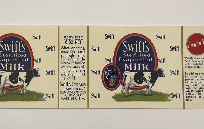 Swifts Brand Evaporated Milk Label| Frontline Rations