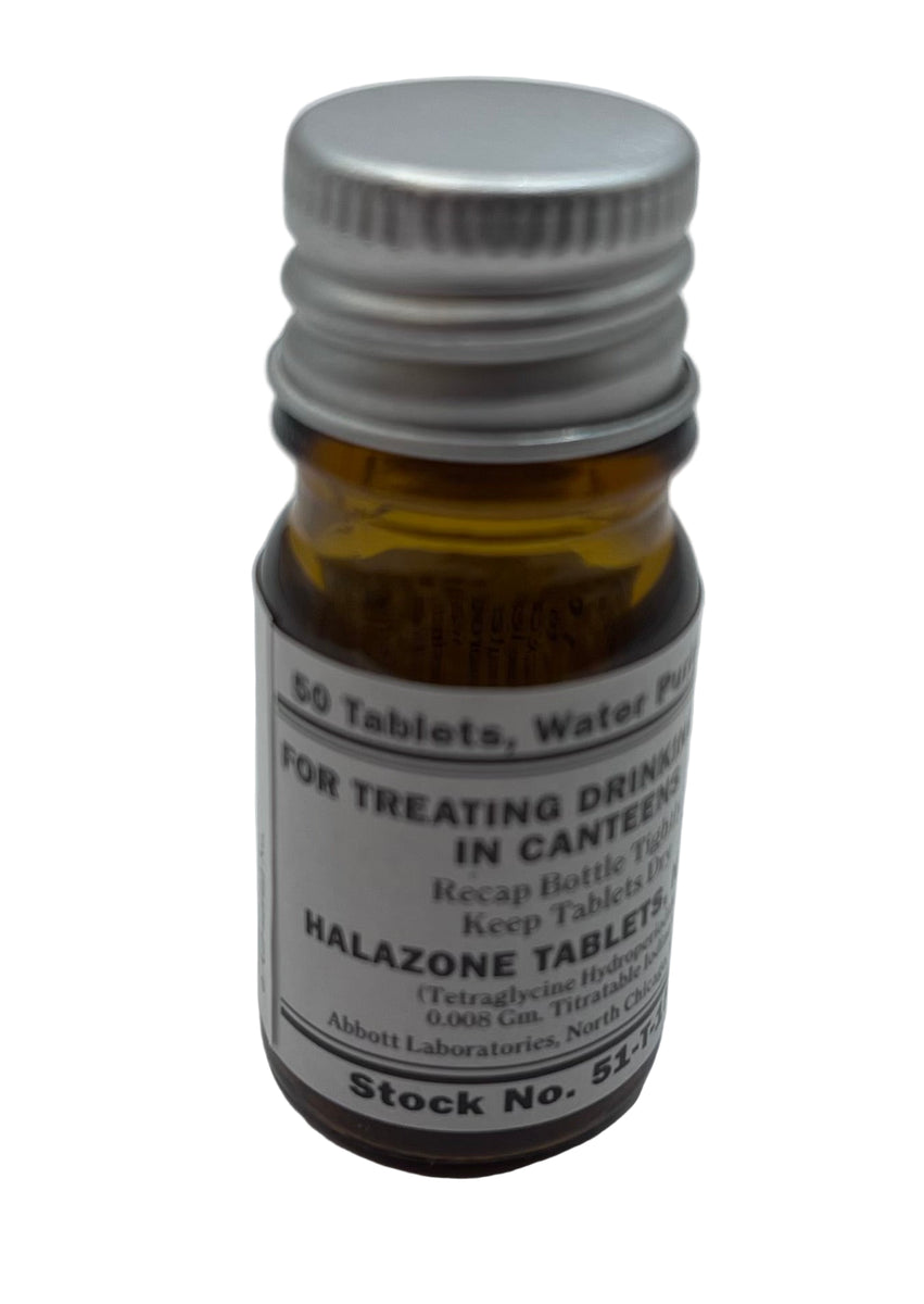 Halazone Bottle 50 Tablets (10 in 1 Ration)| Frontline Rations