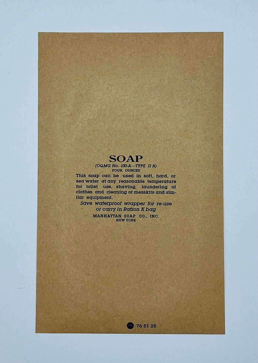 U.S. Army 4 Ounce Soap Wrapper| Frontline Rations