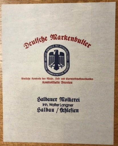 WW2 German Butter Wrapper (Deutsche Markenbutter)| Frontline Rations