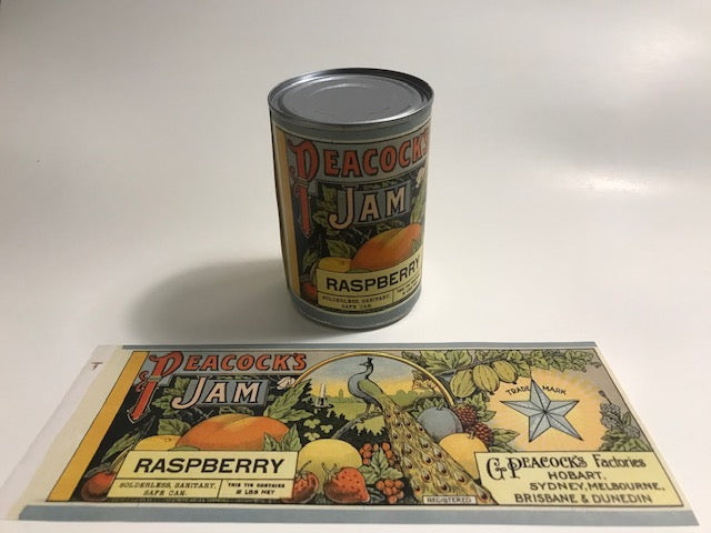 Peacocks Raspberry Jam Can Label| Frontline Rations